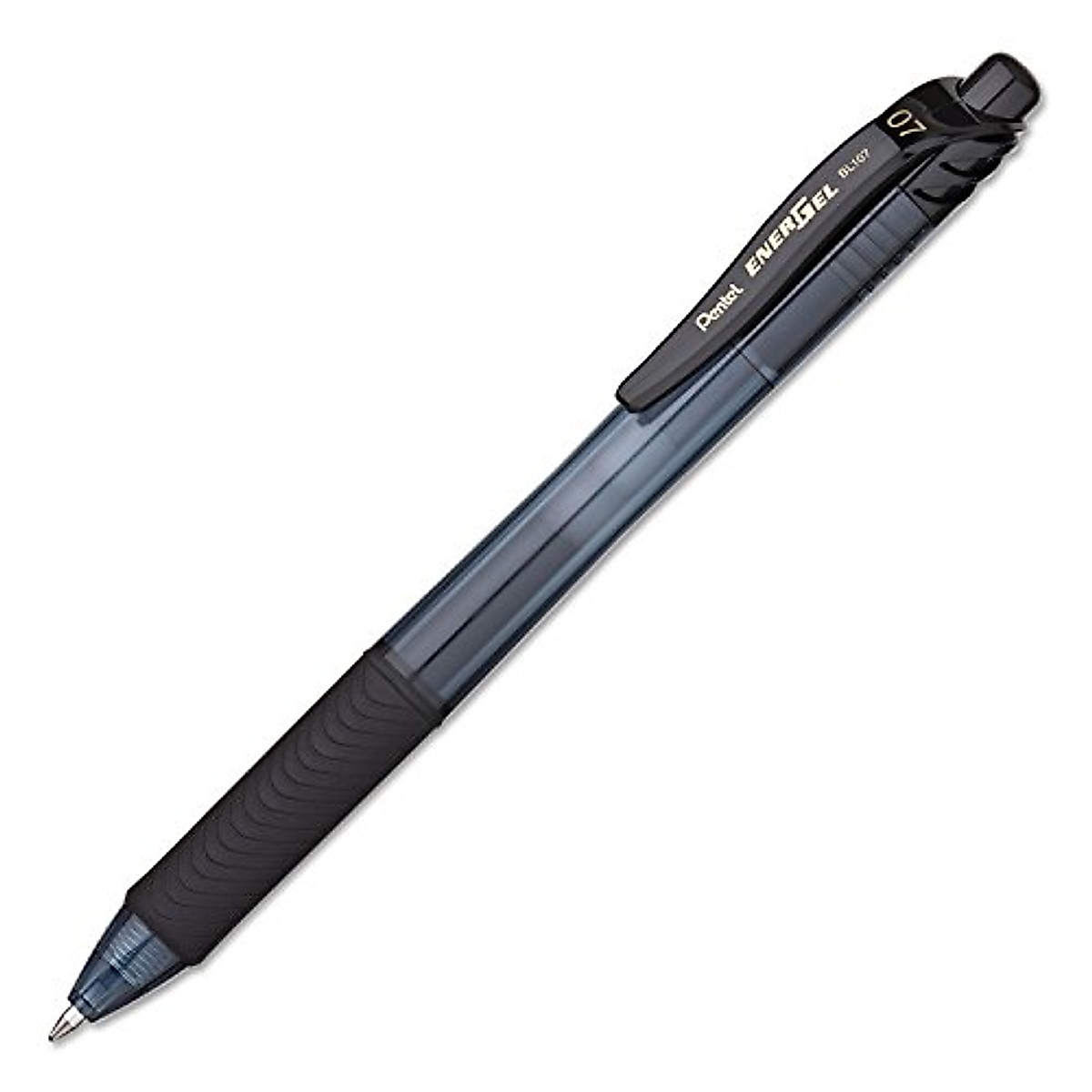 Pentel Bl107asw2 Energel-X Retractable Roller Gel Pen, 7Mm, Black Barrel, Black Ink, 24/Pack