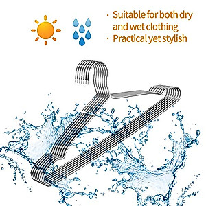 YIKALU Wire Hangers 50 Pack Coat Hangers Strong Heavy Duty Stainless Steel Metal Hangers 16.5 Inch Ultra Thin Space Saving Clothes Hangers