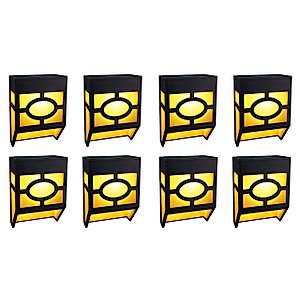Upgrade Solar Powered Wall Mount Lights Landscape Garden Yard Fence Outdoor Warm Lights (8pc)