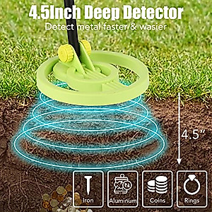 Metal Detector for Kids, Waterproof Kids Metal Detector with Display LCD Adjustable Gold Detector Kit for Junior with 7.5 Inch Search Coil for Detecting Coin Gold and Outdoor Treasures