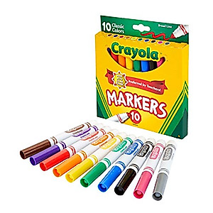Crayola Broad Line Markers Bulk, 12 Marker Packs with 10 Colors, School Supplies, Gift for Kids