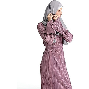 Anika Fashion Warehouse All Season Women Soft and Non-Slip Chiffon Long Scarf - Fashion Muslim Hijab Scarf Head Wrap Scarves 80 X 30 Inches Long Solid Color - Moon Gray