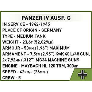 COBI Historical Collection World War II Panzer IV AUSF. G Tank