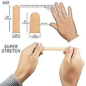 20 PCS Gel Finger Cots, Silicone Finger Protectors, Thumb Protector Covers, Finger Caps for Dry Skin Crack Slips Hand Eczema Finger Arthritis, Fingertip Bandage for Knitting Cuts.