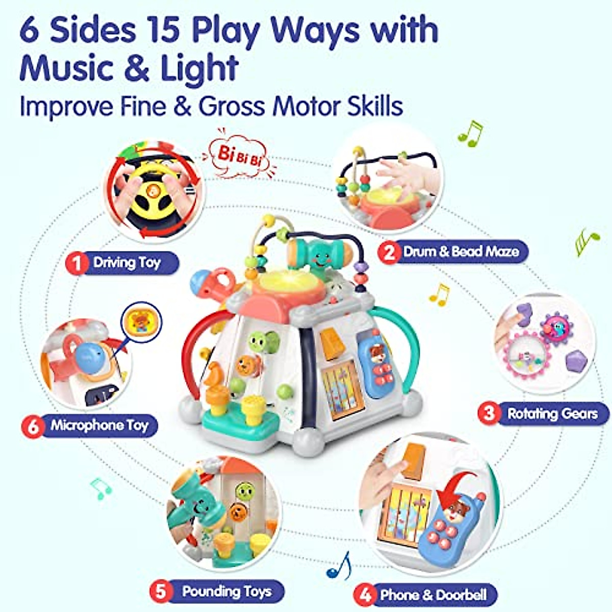 Toys for 1 Year Old Boy Birthday Gift, 15-in-1 Activity Cube Toys for 1 + Year Old Boy Baby Toys 6 to 12 Months One Year Old Boy Birthday Gift 1 Year Old Infant Toys 6 Month Old Baby Toys 12-18 Months