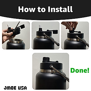 Jmoe USA Straw Adapter Kit for RTIC Jugs | 5-Pack of Reusable BPA Free Straws | Includes Cleaning Brush | Food-Grade Plastic | Compatible With Jug Lid | Easy to Clean (Half Gallon)