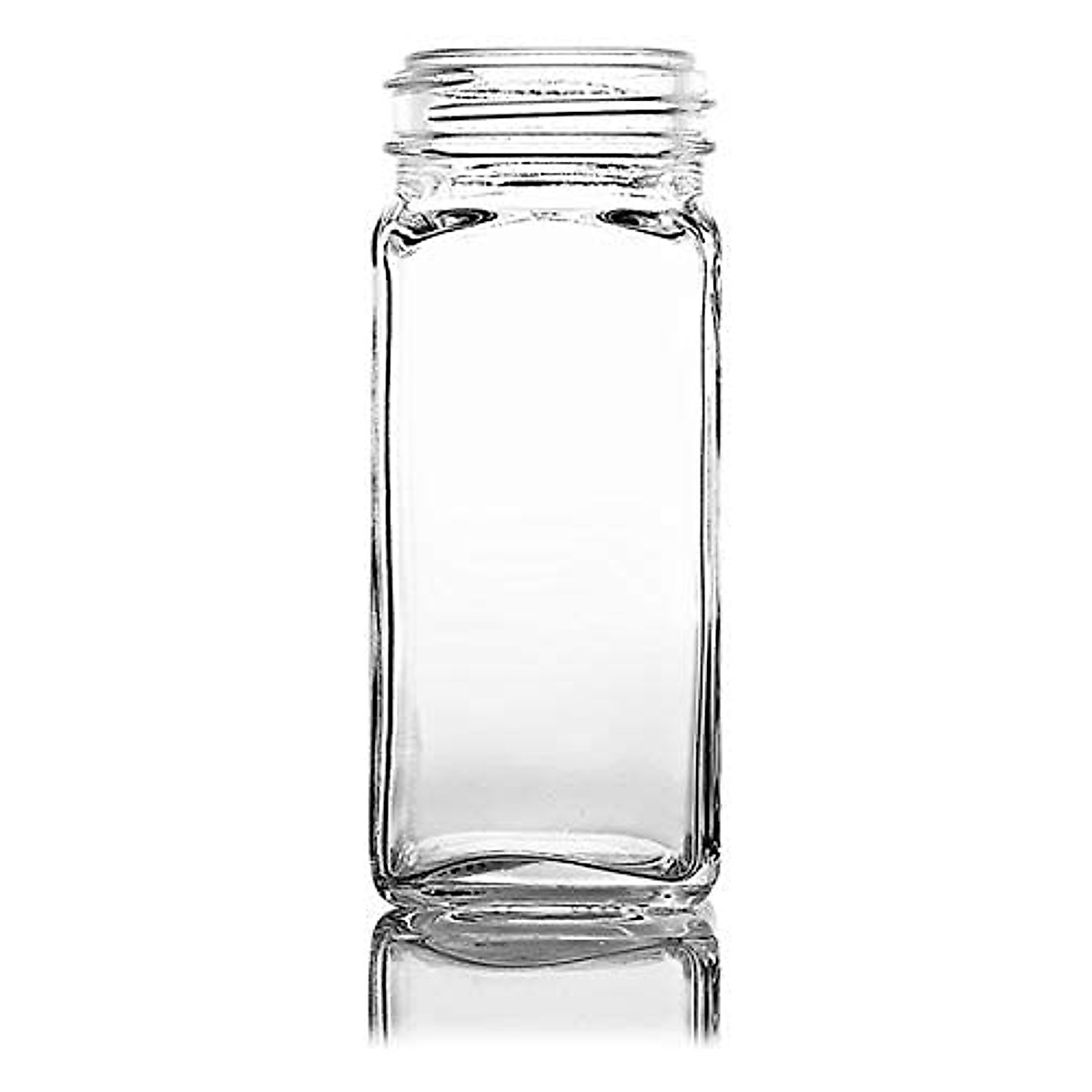 Pride Of India Small Clear Glass Spice Jars w/Dual Sifter Cap | Food Grade BPA Free USA Made | 4 Fluid Ounce Capacity