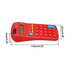 PATIKIL Basic Calculator, 8 Digit LCD Display Calculator 4 Function Small Desktop Calculator Battery Powered Handheld Calculator for Home Office, Red
