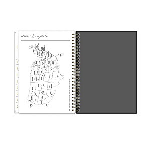 Blue Sky Life Note It 2023-2024 Academic Year Weekly and Monthly Planner Notes, 5.875" x 8.625", Frosted Cover, Wirebound, Hannah Frosted (142590-A24)