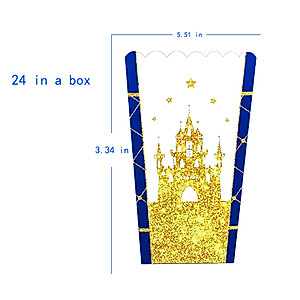 MOAXMOA Set of 24 Pink and Gold Princess Popcorn Boxes, Little Princess Crown Baby Shower Birthday Themed Party Favor Treat Candy Cookie Box Decoration Supplies