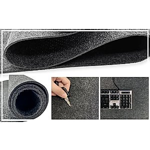 DAWNTREES Large Felt Desk Pad , 40''x16'' Full Desk Mouse Pad, Desk Pad for Keyboard ,Computer Mat for Desk ,100X40cm Felt Desk Mat for Desk Pad Protector