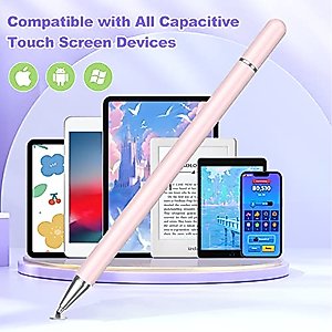 Stylus Pens for Touch Screens, High Precision 2-in-1 Disc Stylus Pen for iPad Compatible with iPhone/iPad/Android/Tablets and All Capacitive Touch Screens