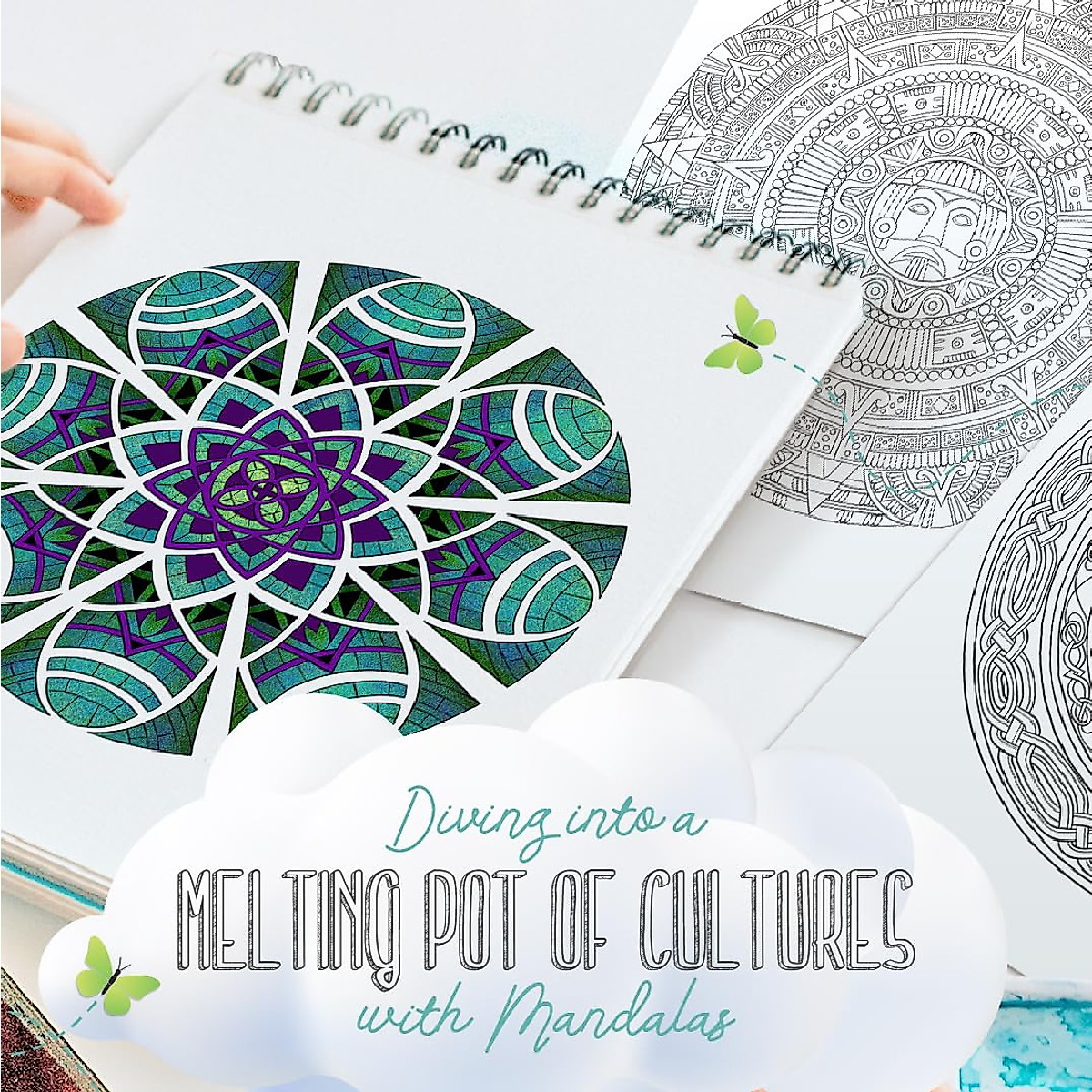 ColorIt Mandalas to Color, Volume VII Coloring Book for Adults 50 Cultural Mandala Patterns and Designs, Spiral Binding, USA Printed, Lay Flat Hardback Book Cover, Ink Blotter