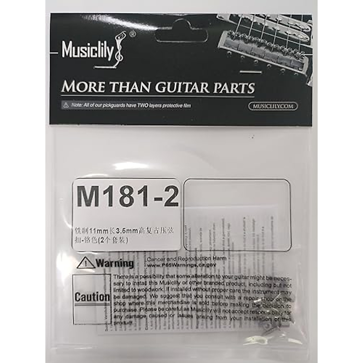 Musiclily Metal Vintage String Guides String Trees Retainers for Fender Strat Tele Style Electric Guitar, Chrome(Set of 2)