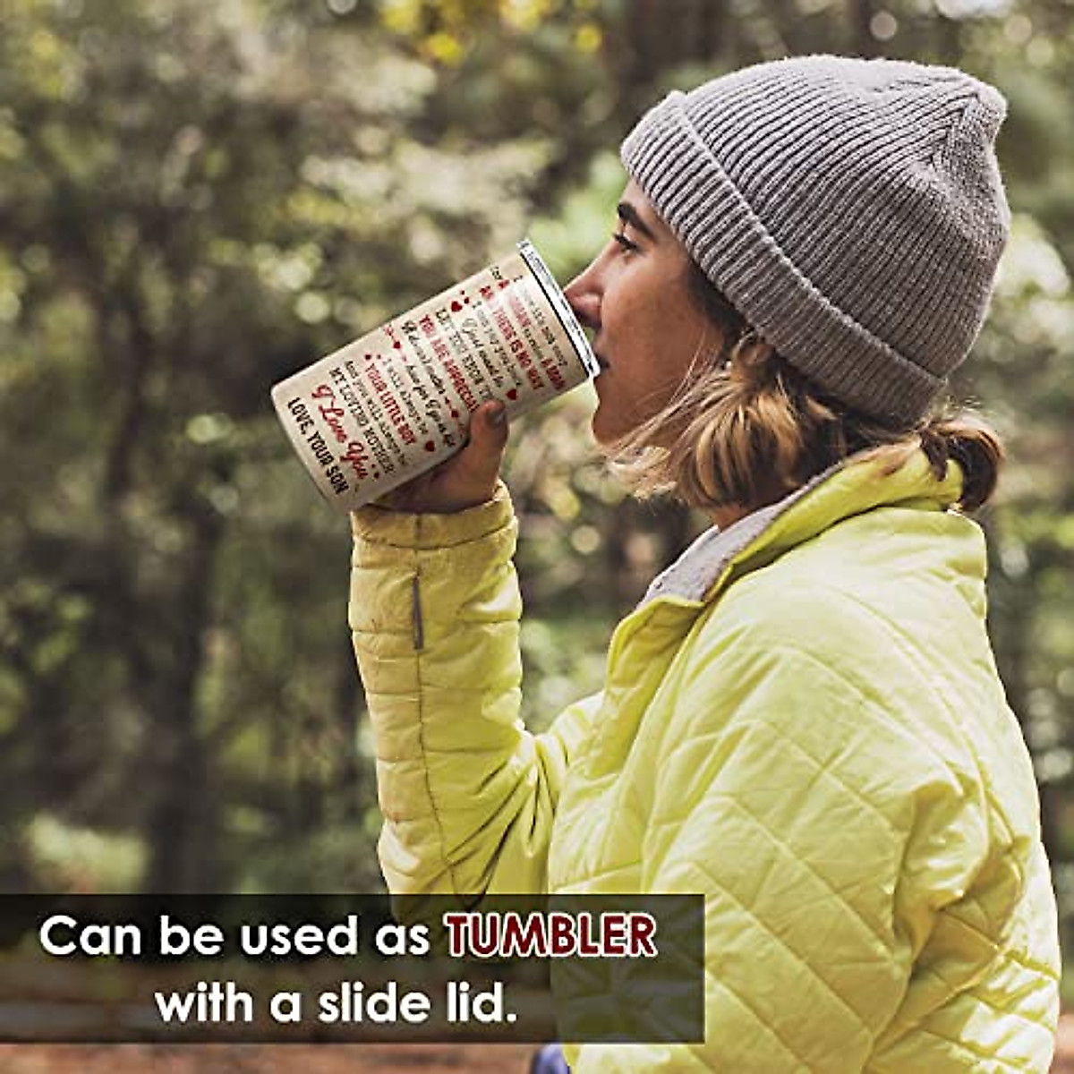 SANDJEST Mom Tumblers - To My Mom Gift from Son 12oz 4-in-1 Tumbler & Can Cooler Stainless Steel Insulated - Moms Can Coozie for Standard Size Cans - Christmas, Birthday, Mother's Day Gifts