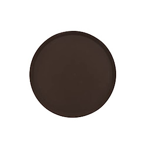 G.E.T. NS-1600-BR BPA-Free Non-Slip Plastic Round Serving Tray, 16", Brown