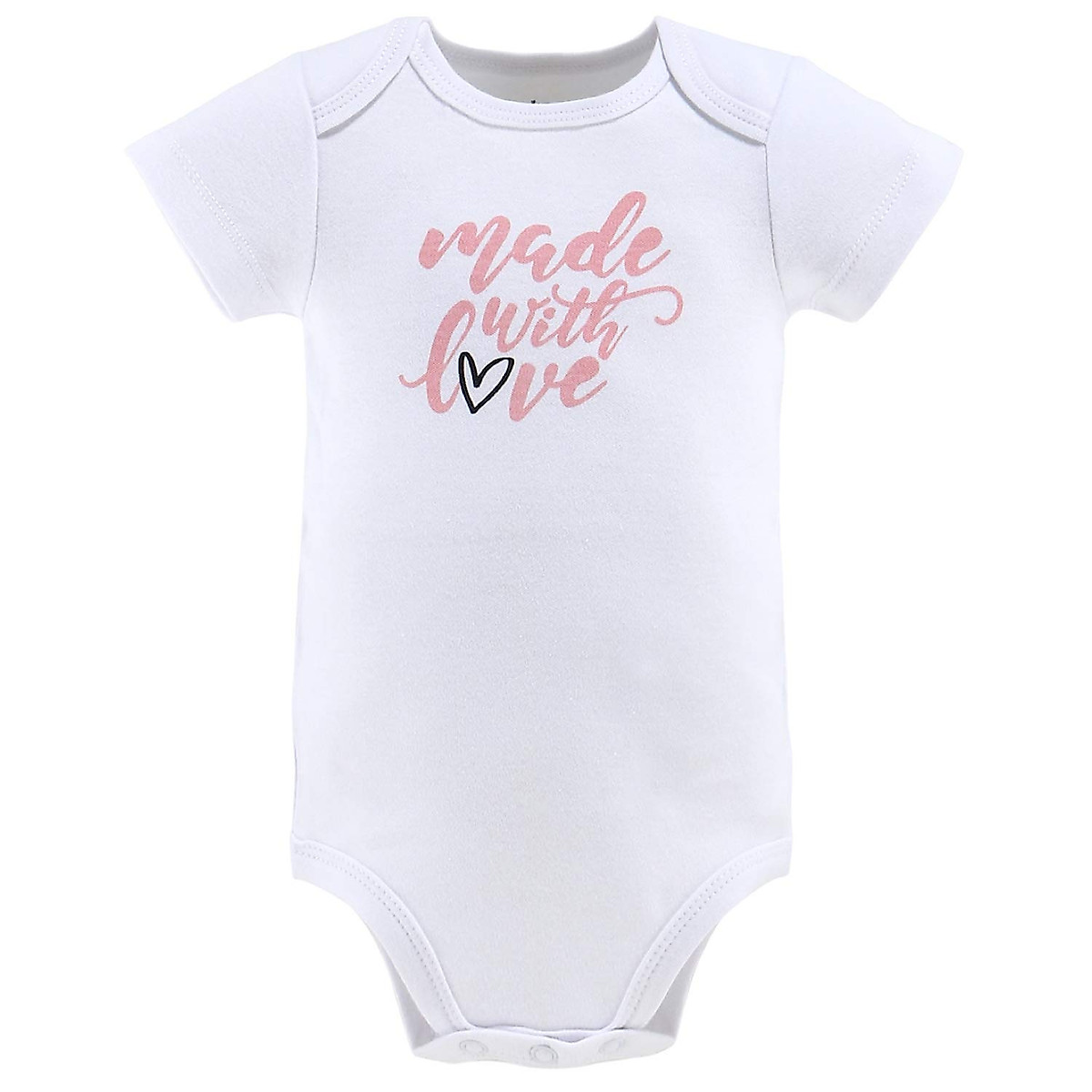 The Peanutshell Short Sleeve Baby Bodysuits Set for Baby Girls - Cheetah, Pink, Floral Maroon - 5 Pack Set… (Newborn)