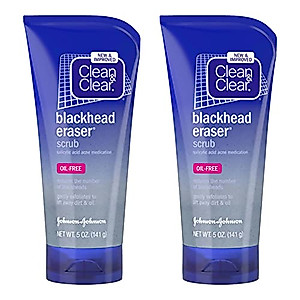 Clean & Clear Blackhead Eraser Oil-Free Facial Scrub with 2% Salicylic Acid Acne Medication, Exfoliating Daily Face Scrub for Acne-Prone Skin Care, 5 oz