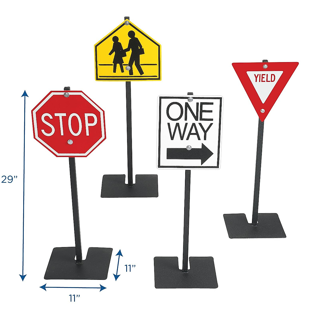 Children’s Factory Traffic Signs Set of 4, Outdoor Play Equipment for Daycare, Preschool, Playground, Kids Playhouse