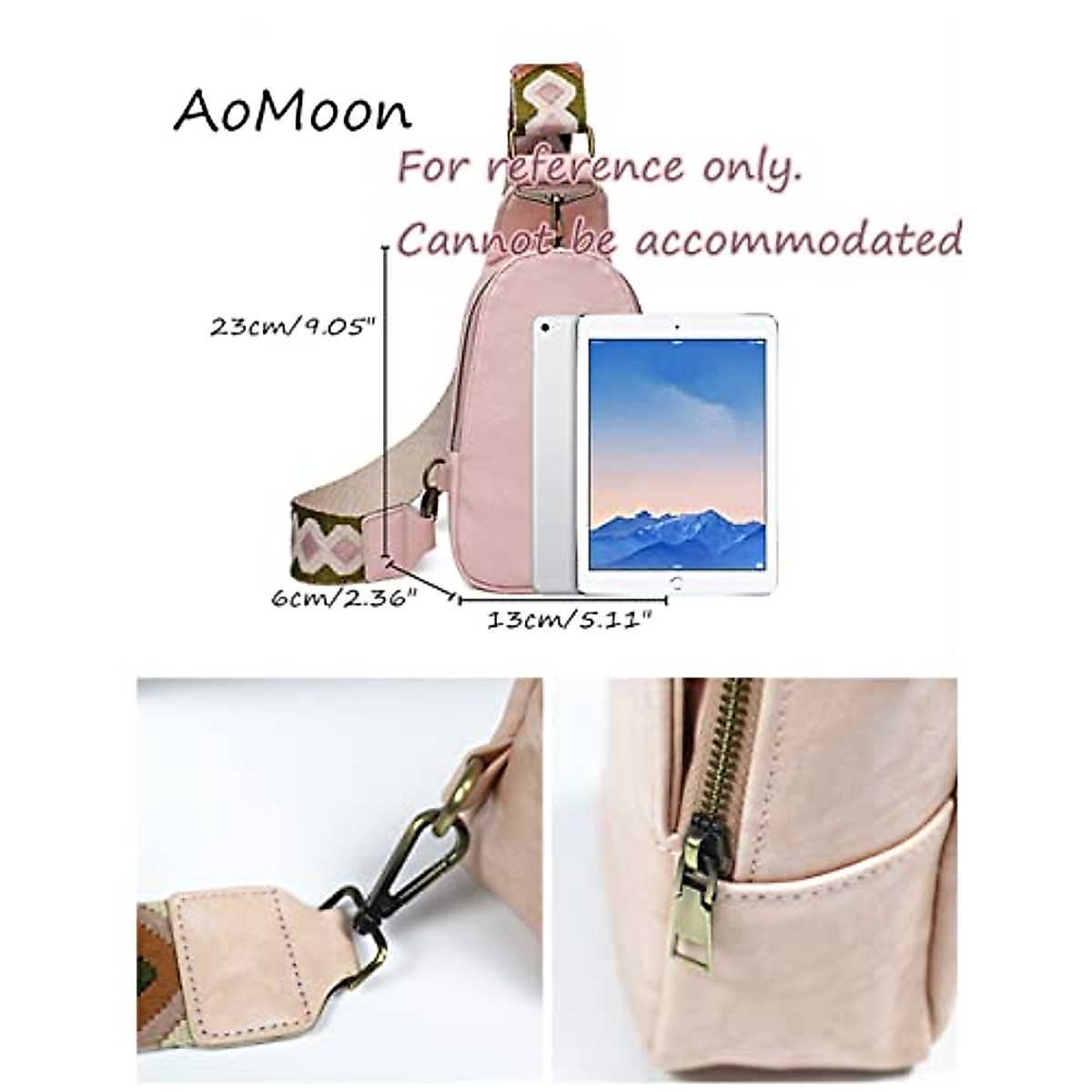 AoMoon Sling Bag for Women,PU Leather small sling bags Multipurpose chest bag crossbody bags for women Travel