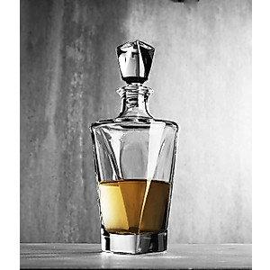 Glaver's Whiskey Decanter, Old Fasioned Twisted Decanter, Crystal Liquor Decanter,For Bourbon and Scotch. Holiday Gift for Men, Him, Dad | 25 OZ.