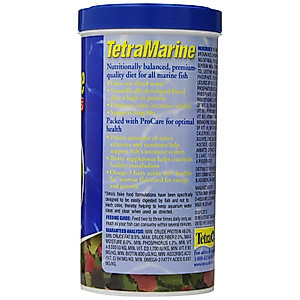 TetraMarine Saltwater Flakes 5.65 Ounces, Balanced Diet For All Marine Fish