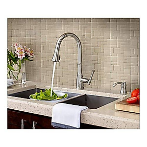 Pfister Wheaton Kitchen Faucet with Pull Down Sprayer and Soap Dispenser, Single Handle, High Arc, Polished Chrome Finish, GT529WH1C