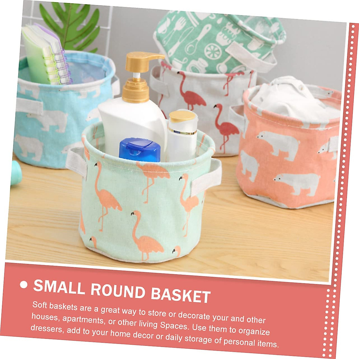 Outanaya 2pcs Storage Basket Mini Containers Shelf Organizer Bins Decorative Storage Bins Snack Containers Canvas Storage Bin Shelves Mini Baskets Decorative Basket Foldable Cotton Linen