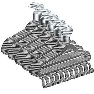 50+10 Pack Non-Slip Velvet Hangers Suit Clothes Hanger Space Saving Hangers 15~20LBS Heavy Duty Hangers 17.5"