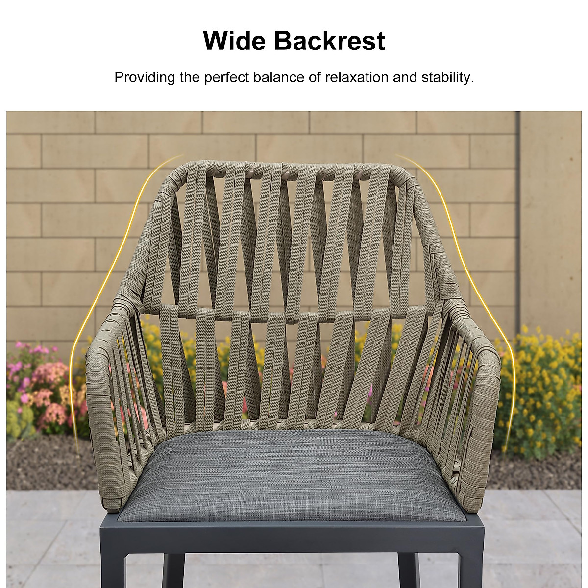 PURPLE LEAF Bar Stool Set of 2 Bar Height Stools with Back Modern Bar Chairs Wicker Woven Tall Barstools Dark Grey Bar Stool Chairs