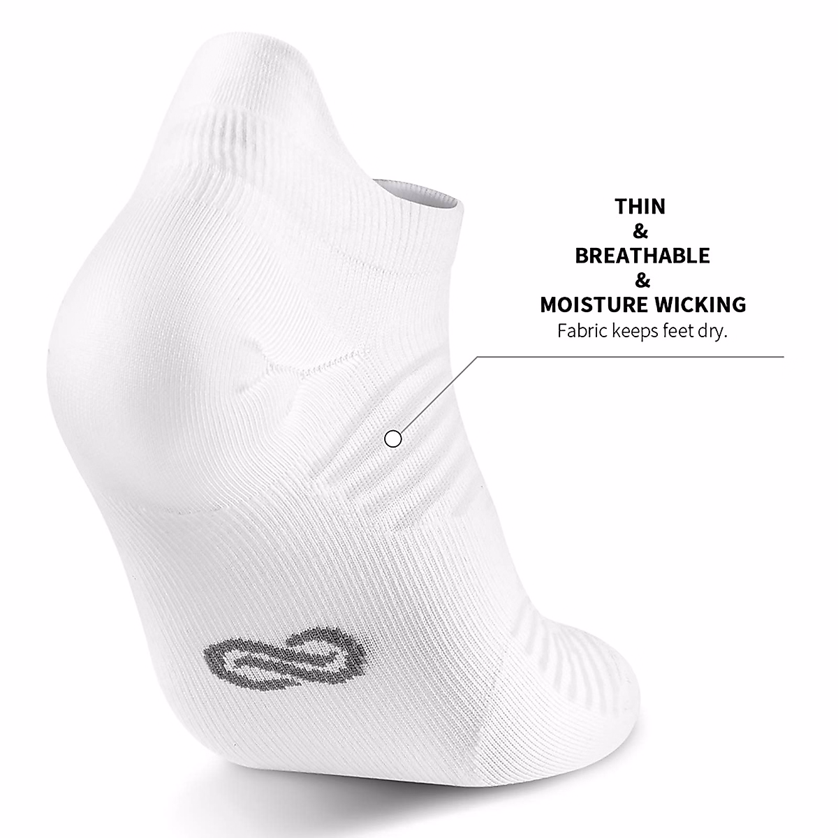 Compression Running Socks For Men and Women (6 Pairs), Ankle Socks with Arch Support, No Show Athletic Socks Low Cut for Running, Cycling, Golf