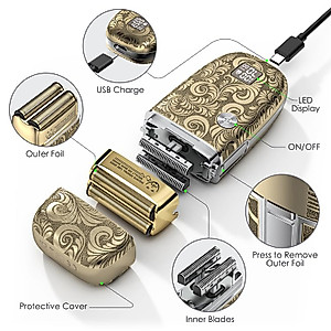 Bestauty Men's Foil Shavers - Electric Hair Clipper Hair Trimmer Beard Razor Shaver Kit with 4 Guide Combs, USB Rechargeable Haircut and Beard Shaving Kit for Salon, Barbers and Home Use