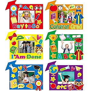 chiazllta 30 Packs Graduation Picture Frame Craft Kits for Kids Congrats Grad DIY Craft Art 2025 Graduation Party Decoration Favor Home Classroom Game Activities