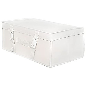 LPack Wedding Dress Storage Box - Bridal Gown Storage Bin and Preservation Box - Underbed Storage Bag Container For Clothes With Acid Free Tissue Paper (Small, White)