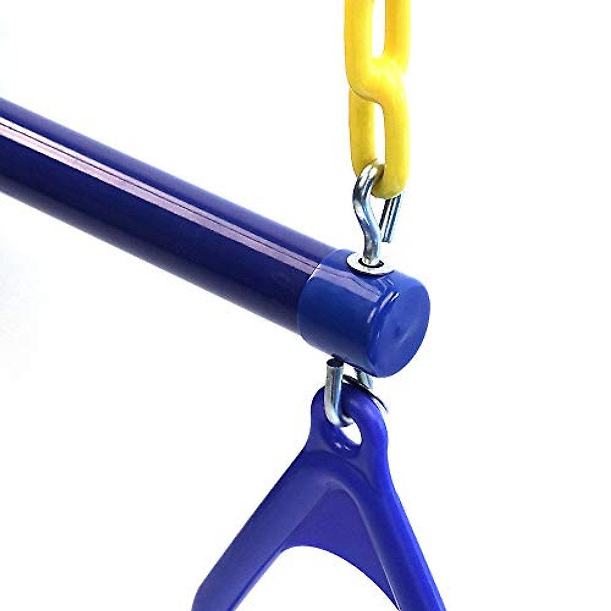 17.6" Monkey Bars for Kids Swing Set Accessories Outdoor - Trapeze Swing Bar for Playground Accessories with 48" Coated Chains 2 Snap Hooks - Hanging bar for Kids Jungle Gym Accessories (Blue)