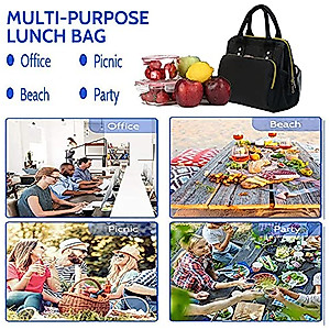 Lunch Bag Insulated Lunch Box Wide-Open Lunch Tote Bag Portable Small Cooler bag for College Work Picnic Hiking Beach Fishing