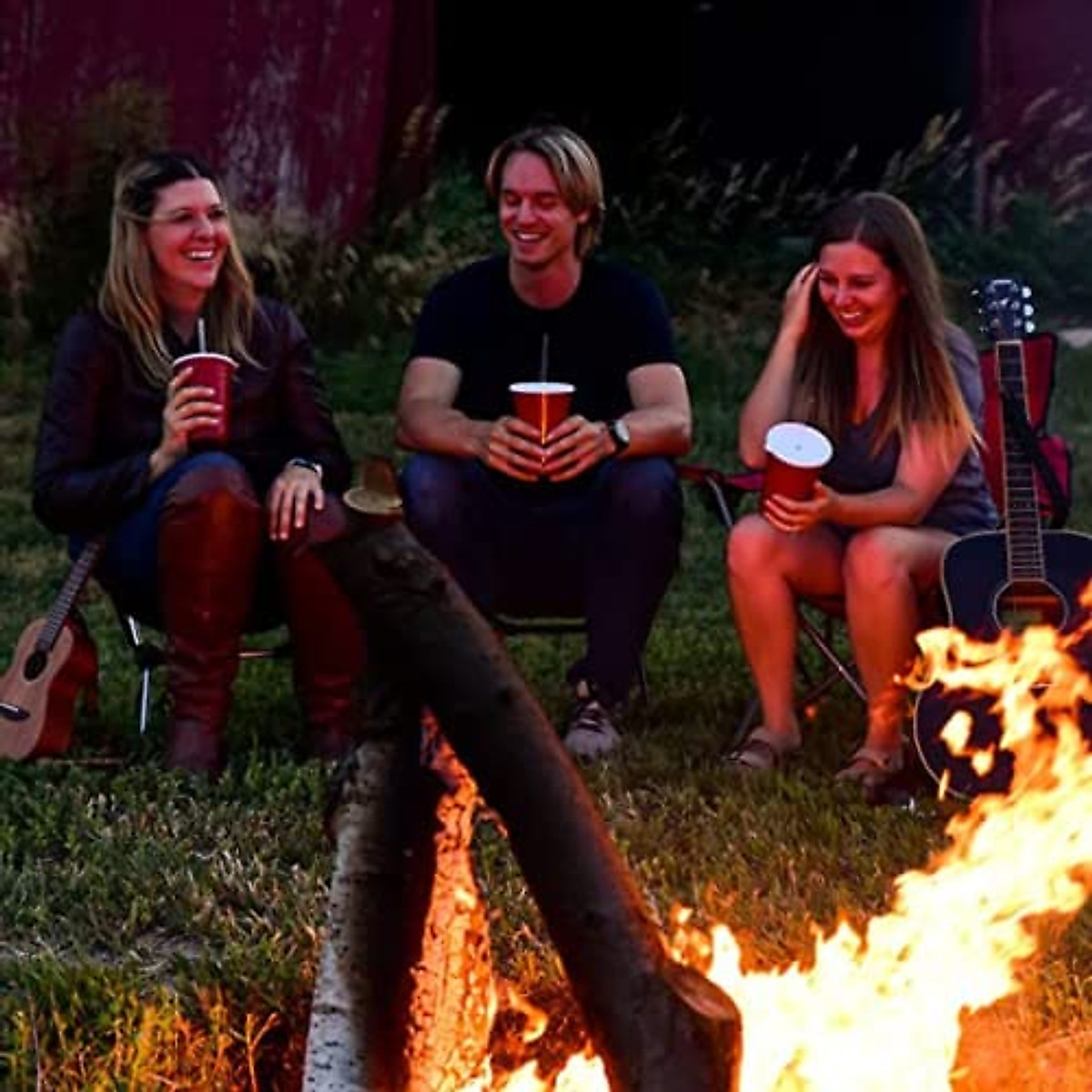 Red Cup Living 24 Oz Reusable Party Cup with Lid & Straw, Glass & Tumbler | Reusable Drinking Supplies for Birthday Party, Camping, Travel Outdoors |Durable & Unbreakable, BPA Free