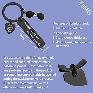 TIIMG Security Guard Gift Security Guard Thank You Gift Safety Officer Gift Thank You For All That You Do Keychain For Security Guard (security guard black)
