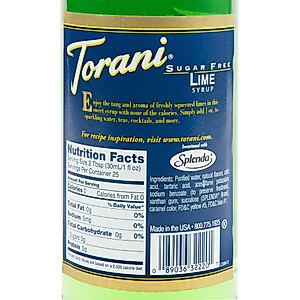 Torani Sugar Free Lime Syrup, 750 ml