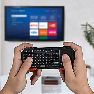 Fosmon Mini Bluetooth Keyboard (QWERTY Keypad), Wireless Portable Lightweight with Built-In Touchpad, Compatible with Apple TV, PS4, HTPC/IPTVVR Glasses, Smartphones and more