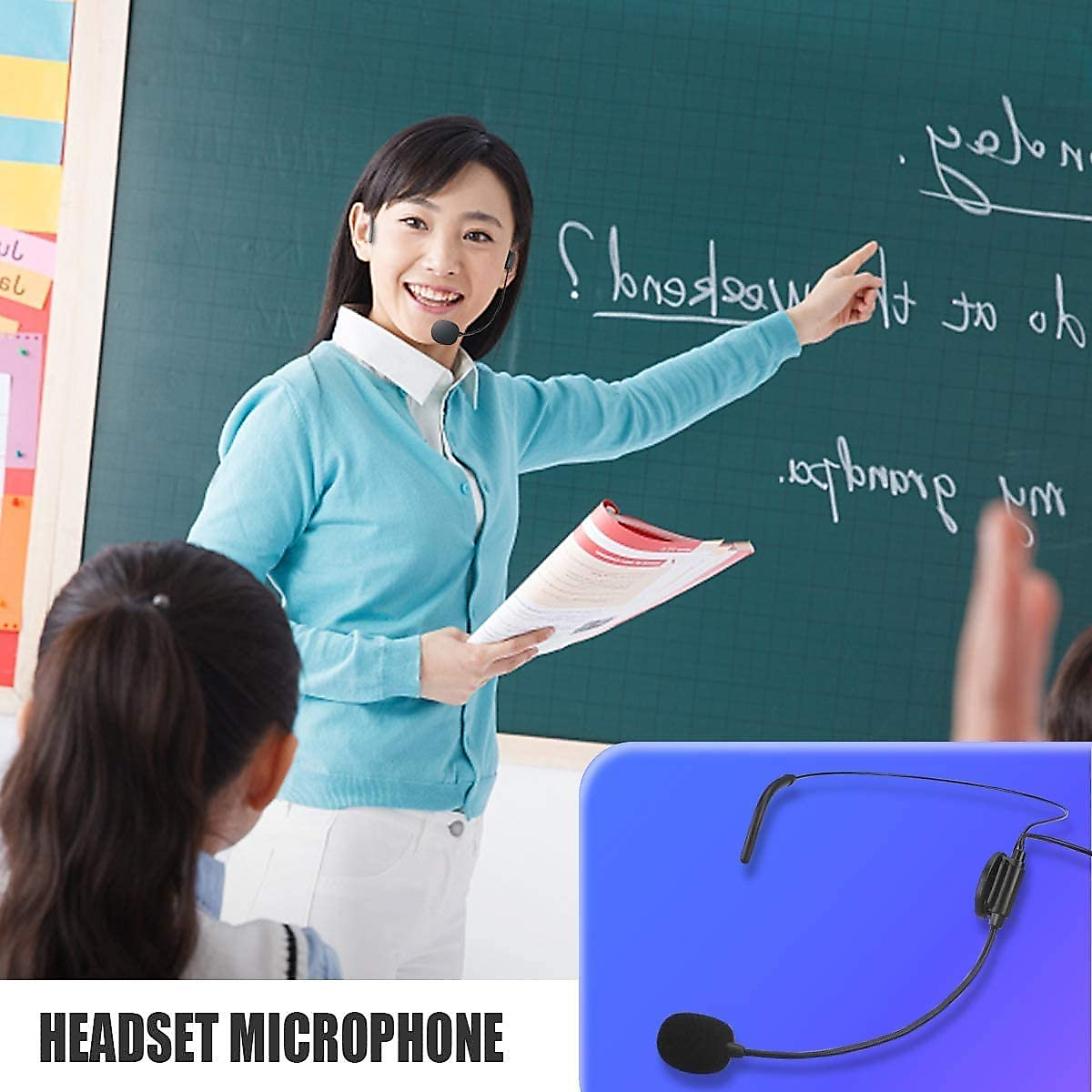 HOTEC Replacement Headset Microphone with 3.5mm Locking Screw Plug, Unidirectional Microphone Replacement Mic Compatible Wireless Microphone System