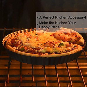 Quiche Tart Pan - 8Inch Non-stick Removable Loose Bottom Quiche Pan, Fluted Round Tart Pie Pan, Carbon Steel