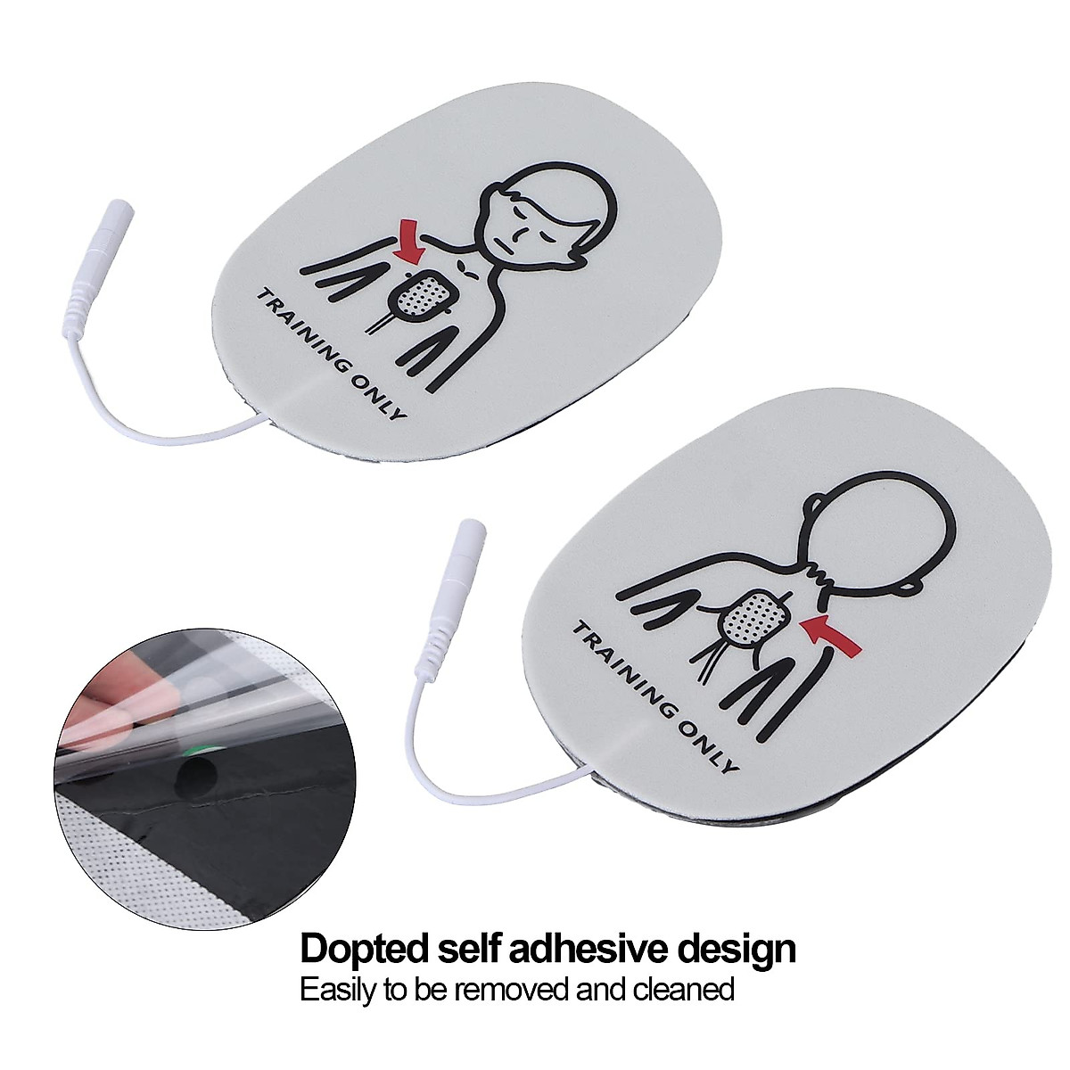2pcs Electrode Training Pads, Self Adhesive Training Replacement Pads for Practi Trainer 2.0mm, Electrode Trainer Practice Pads for XFT AED Trainer