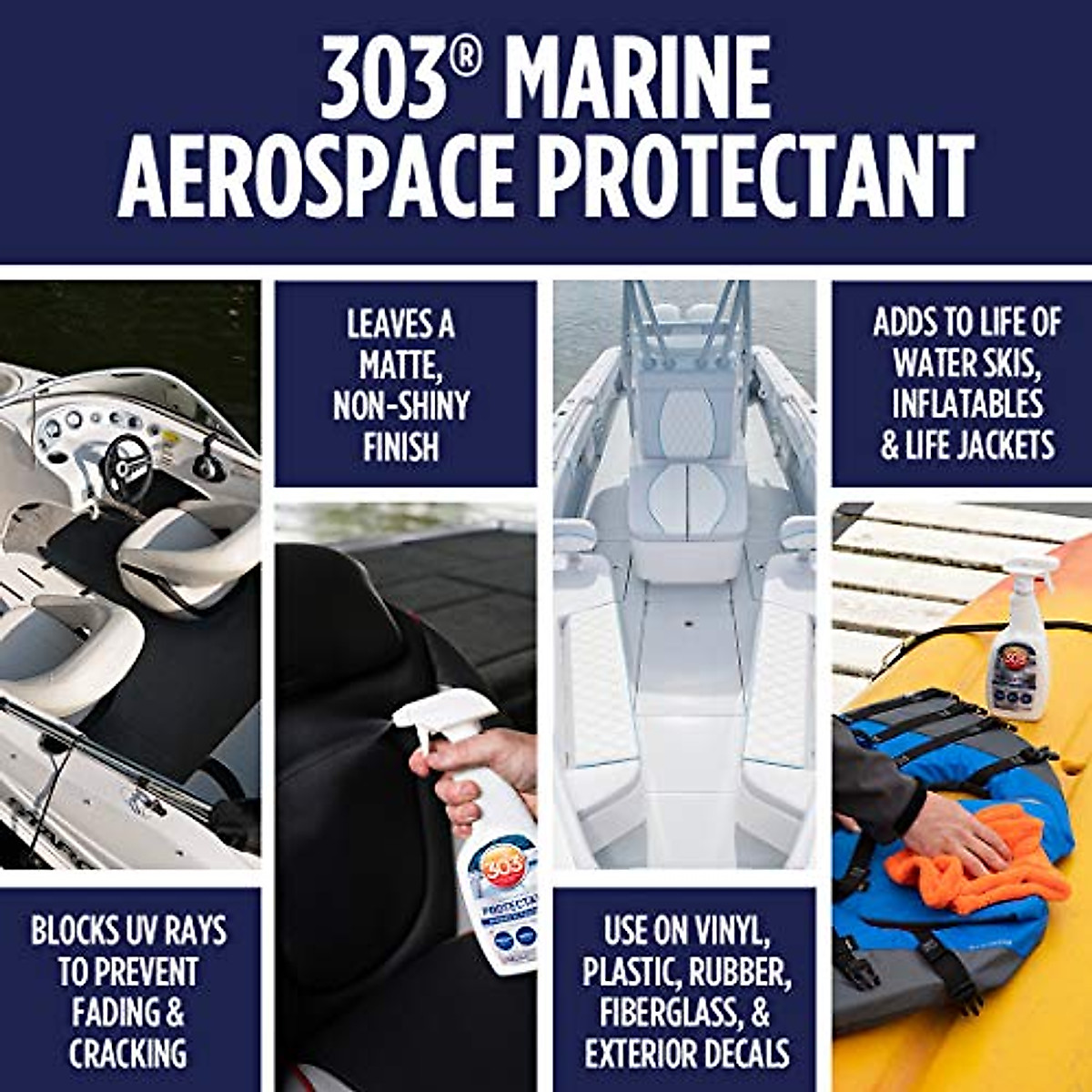 303 Products Marine Aerospace Protectant – UV Protection – Repels Dust, Dirt, & Staining – Smooth Matte Finish – Restores Like-New Appearance – 32 Fl. Oz. (30306)