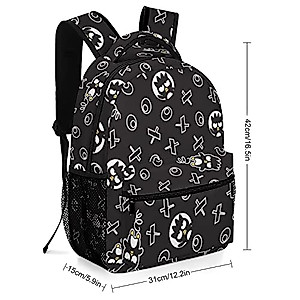 Bad Badtz Maru Backpack Book Bag Withe Side Pokect Large Suitable for Men Women ​Hiking Camping Picnic Daypacks