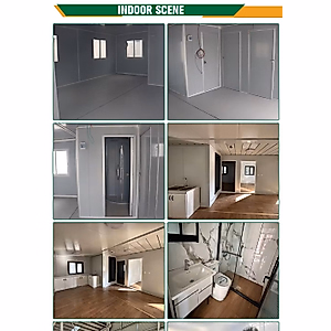 Weatherproof, Wind Resistant, Anti-Corrosion Tiny Expandable Prefab House to Live in 1 Bathroom, 3 Bedrooms & 1 Kitchen- for Small Family, Modular Guest House – 20 FT 3 in 1 Tiny Backyard House