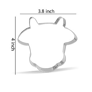 Jungle Animal Face Cookie Cutter Set - 6 Piece - Cow, Horse, Pig, Elephant, Monkey, Hippo - Stainless Steel