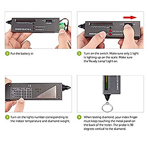 HMKIS Diamond Tester Pen, High Accuracy Jewelry Diamond Tester＋ 60X Mini LED Magnifying, Professional Diamond Selector for Novice and Expert, Thermal Conductivity Meter