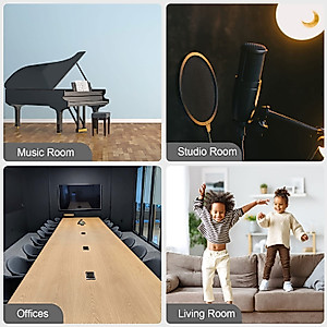 JBER Professional Acoustic Foam Panels, Sound Proof Padding Soundproofing Absorption Panel, 12" x 12" x 0.4" High Density Beveled Edge Wall Tiles for Acoustic Treatment,(12P Dark Blue)