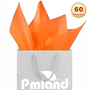 PMLAND Gift Wrapping Tissue Paper - Orange Color - 26 Inches x 20 Inches 60 Sheets